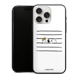 DeinDesign iPhone 15 Pro Max Handy Silikon H&uuml;lle Case schwarz Handyh&uuml;lle Snoopy Dog Peanuts