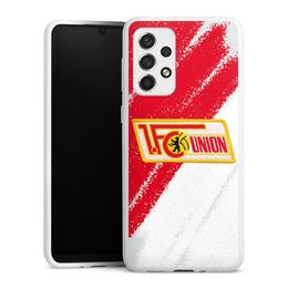 DeinDesign Galaxy A33 5G Handy Silikon H&uuml;lle Case wei&szlig; Handyh&uuml;lle 1. Fc Union Berlin Logo Official Licensed Product Silikon Case
