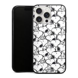 DeinDesign iPhone 15 Pro Max Handy Silikon H&uuml;lle Case schwarz Handyh&uuml;lle Peanuts Snoopy Muster
