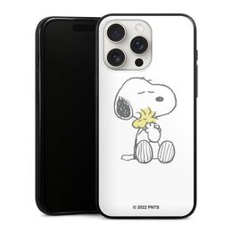 DeinDesign iPhone 15 Pro Max Handy Silikon H&uuml;lle Case schwarz Handyh&uuml;lle Snoopy Love Peanuts