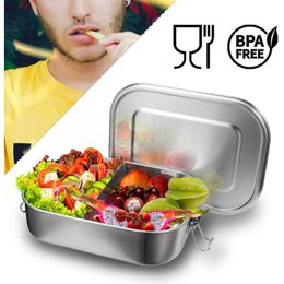 VINGO - Edelstahl Brotdose auslaufsicher Lunchbox Metall Dichte Bento Box Fassungsvermögen mit Fächern für Wandern Reisen/Arbeit/Schulkinder und