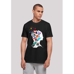 F4NT4STIC T-Shirt Schmetterling Silhouette TEE UNISEX Print, schwarz, XS