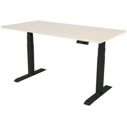 Elektrischer Schreibtisch - 180x80 cm - Dual Motor - Schwarz / Eiche hell