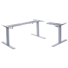 Gestell HHG 772, variables Tischgestell für Eck-Schreibtisch, elektrisch höhenverstellbar Memory 45kg grau - grey