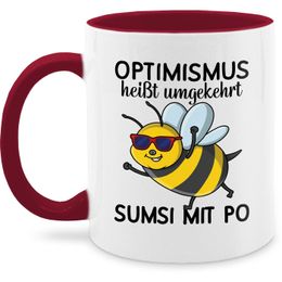 Shirtracer Tasse Optimismus heißt umgekehrt Sumsi mit Po I Büro Arbeitskollegen