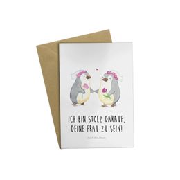 Mr. & Mrs. Panda Mr. & Mrs. Panda Grußkarte Pinguine Lesbian Pride
