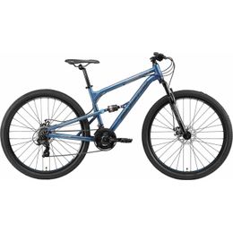 Bikestar Mountainbike, 21 Gang Shimano RD-TY300 Schaltwerk, Kettenschaltung, für Damen und Herren, Kettenschaltung, blau