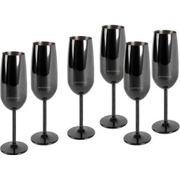 ECHTWERK Champagnerglas, Edelstahl, Sektglas, Sektkelch, Champagnerkelch, bruchsicher, 250 ml, schwarz