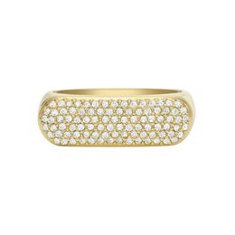 Fossil Fingerring HERITAGE D-LINK GLITZ, JF04585710, JF04586710, wahlweise mit oder ohne Zirkonia (synth), gelb|goldfarben|weiß