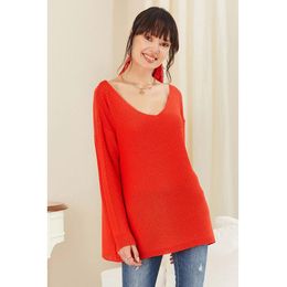Milan Kiss Pullover in Rot - S