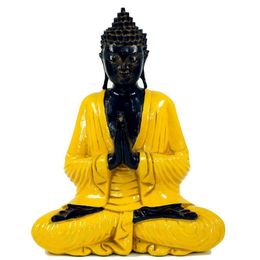 Guru-Shop Buddhafigur Geschnitzter sitzender Buddha im Anjali Mudra -..