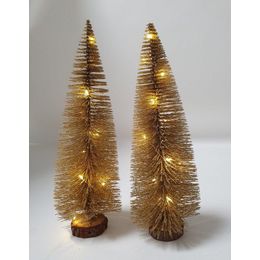 sesua Künstlicher Weihnachtsbaum Deko Tannenbaum Weihnachtsbaum 30cm beleuchtet 10 LEDs warmweiß