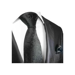 Paul Malone Krawatte Designer Herren Seidenkrawatte mit Tuch modern Ornamente 100% Seide (Set