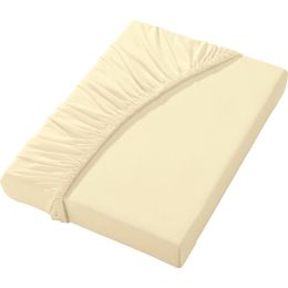 w&auml;schepur unisex Betttuch vanillegelb, Gr&ouml;&szlig;e 1 St. 90x190 - 100x220 cm