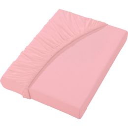 w&auml;schepur unisex Spannbetttuch ros&eacute;, Gr&ouml;&szlig;e 1 St. 180x200 - 200x220 cm