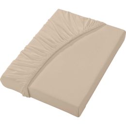 w&auml;schepur unisex Spannbetttuch beige Gr&ouml;&szlig;e 1 St. 90x190 - 100x220 cm