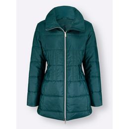 WITT Damen Steppjacke in taillierter Longform, petrol, Gr&ouml;&szlig;e 52