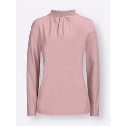 WITT Damen Stehkragenshirt mit Raffungen im Vorderteil, hortensie, Gr&ouml;&szlig;e 56