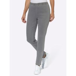 WITT Damen Schlupfjeans schmal geschnitten, grey denim, Gr&ouml;&szlig;e 56