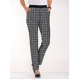 WITT Damen Schlupfhose mit breitem Rundum-Dehnbund, schwarz-wei&szlig;-kariert, Gr&ouml;&szlig;e 52