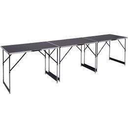 Meister Beistelltisch 30 kg Tragkraft je Tisch (100 x 60 cm) - 4-fach höhenverstellbar, Klappfunktion, schwarz