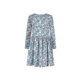 happy girls A-Linien-Kleid happy girls Kleid Blumenprint 104 Mädchen Langarm Kleid blau bunt Blumen