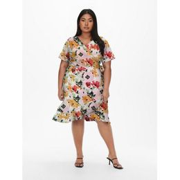 Only CARMAKOMA Shirtkleid Kurzarm Blusen Wickelkleid Plus Size Übergrößen (kurz