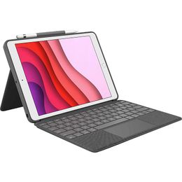 Logitech Combo Touch mit Trackpad für iPad (7., 8. und 9. Generation) Tastatur-Case Grau