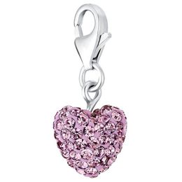 Amor Charm Herz 9005352, mit Kristallglas, lila|silberfarben