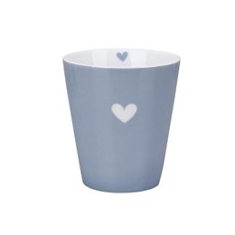 Krasilnikoff Happy Mug Colourful Heart, 330 ml, Dusty Blue