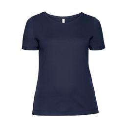 sheego Große Größen: T-Shirt mit rundem Ausschnitt, marine, Gr.40/42