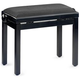 Stagg Klavierbank Klavierbank in Schwarz poliert mit schwarzem Stoffbezug