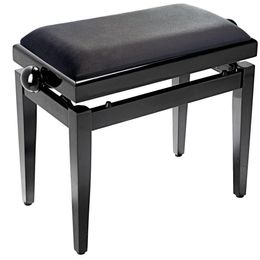 Stagg Klavierbank Klavierbank in Schwarz poliert mit schwarzem Samtbezug