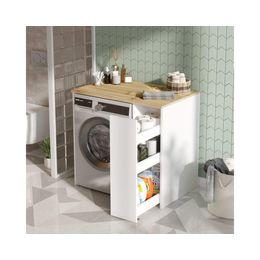 Luxusbetten24 Waschmaschinenumbauschrank Designer Waschmaschinenschrank Laurito Verkleidung mit Stauraum