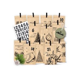 Amari befüllbarer Adventskalender AMARI® Adventskalender Tüten zum Befüllen mit Holzklammern