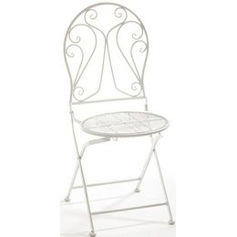 Kobolo 4-Fußstuhl Klappstuhl aus Metall in der Farbe weiß H 94 cm (Tisch verfügbar