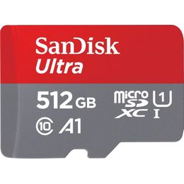 Sandisk Ultra microSDXC Speicherkarte (512 GB, Class 10), grau|rot