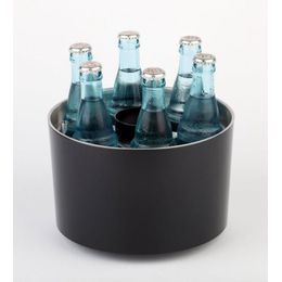 APS Outdoor-Flaschenkühler, inkl. Kühlakku, Flaschenöffner, Kronkorkenschale, Ø 23 cm, schwarz