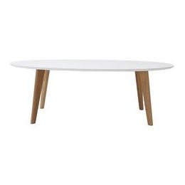 Miliboo Design-Couchtisch Oval Weiß L120 cm EKKA