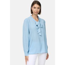 PM SELECTED Damen Edle Business Crepe Blue mit Schleife in Einheitsgr&ouml;&szlig;e PM62