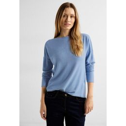 Cecil Langarmshirt in Melange Optik, blau