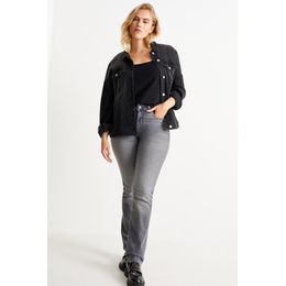 C&A Straight Jeans mit Stasssteinen-Mid Waist