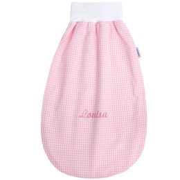 Personalisierter Strampelsack rosa (Farbe: dunkelblau)