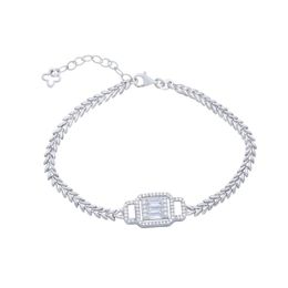 dKeniz Armband 925/- Sterling Silber Zirkonia weiß 17+4cm Glänzend