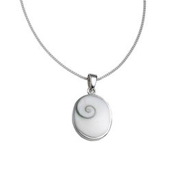 Zeeme Pearls Anhänger mit Kette 925/- Sterling Silber Perle weiß 45cm Glänzend
