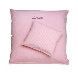 Personalisierte Baby-Bettwäsche UNI rosa (Farbe: grau)