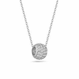 dKeniz Anhänger mit Kette 925/- Sterling Silber Zirkonia weiß 42 cm + 3cm glänzend