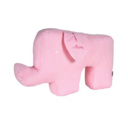 Personalisiertes Elefantenkissen rosa (Farbe: weiss)