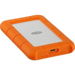LaCie Rugged USB-C Festplatte, 4 TB HDD, 2,5 Zoll, extern, Silber/Orange