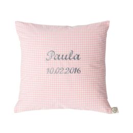 Personalisiertes Kissen VICHY KARO rose (Farbe: pink)